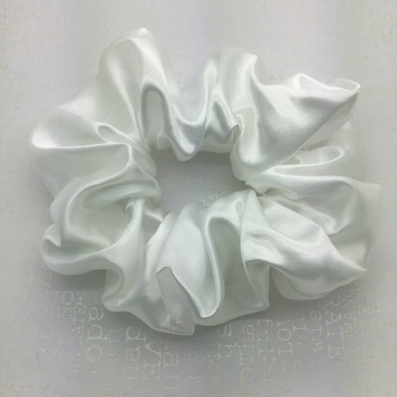 Chris Jewells | White Satin Scrunchie